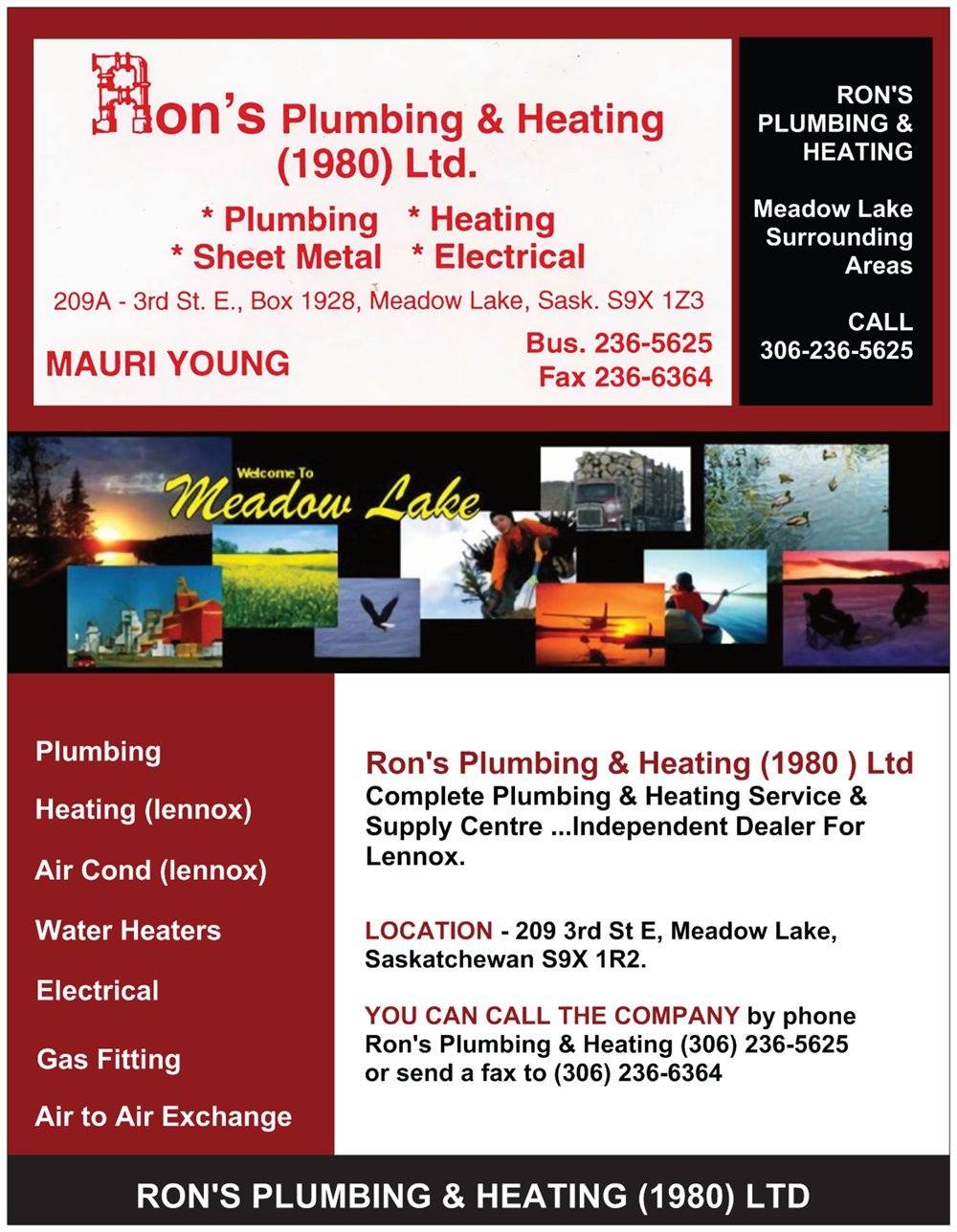 RON'S PLUMBING & HEATING 306-236-5625 Meadow Lake SK - A Business ...